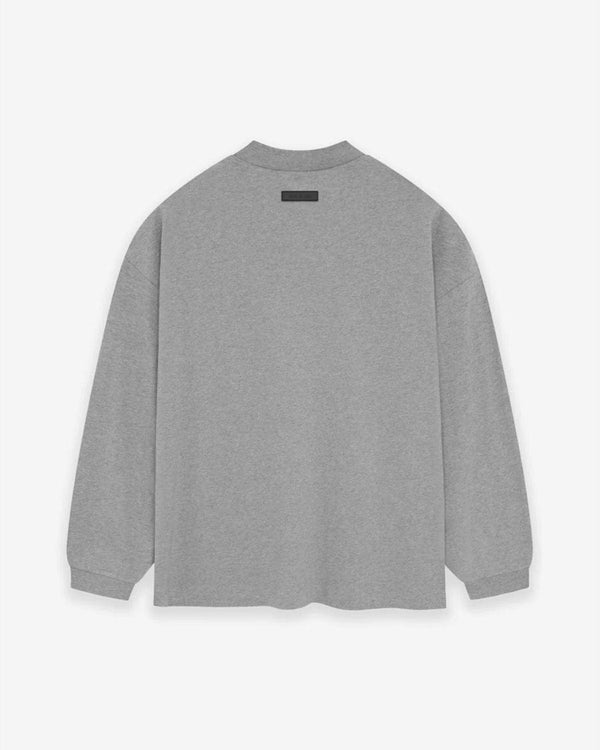 ESSENTIALS Tab Long Sleeve Tee (Dark Heather Oatmeal) - Commonwealth