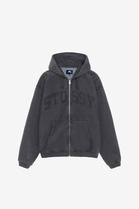 Stussy Faded Graphic Zip Hood (Washed Black) - Commonwealth
